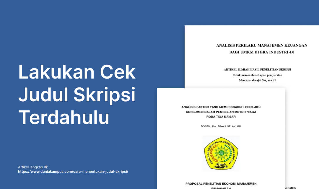 7 Cara Menentukan Judul Skripsi yang Cerdas – Duniakampus.com