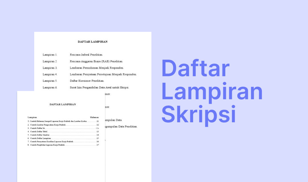 Lampiran Skripsi: Pengertian, Isi dan yang Harus Ada – Duniakampus.com